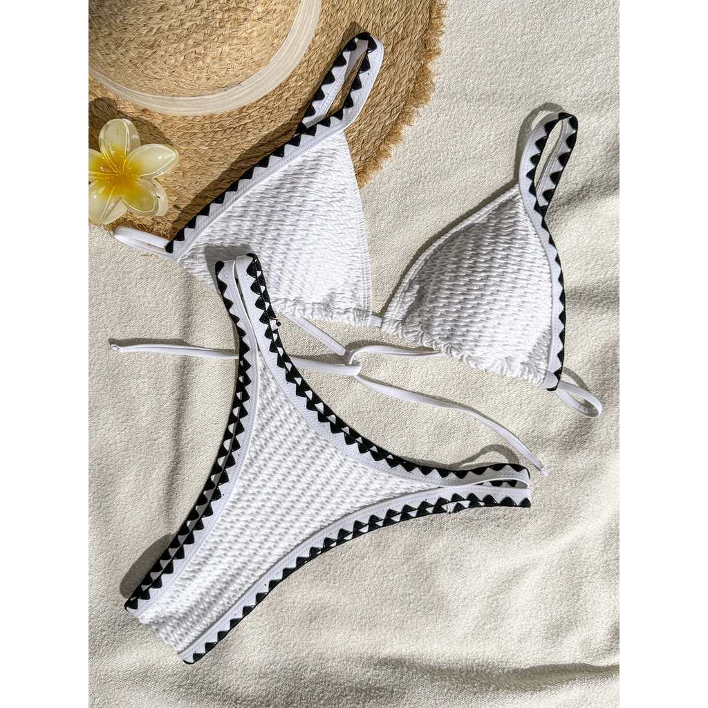2024 New Product Black White Triangle Pattern Adjustable Wide Shoulder ...