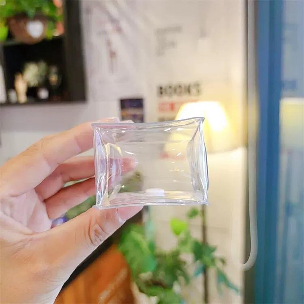 Transparent PVC Square Mini Coin Purses Case Clear Small Key Wallets ...