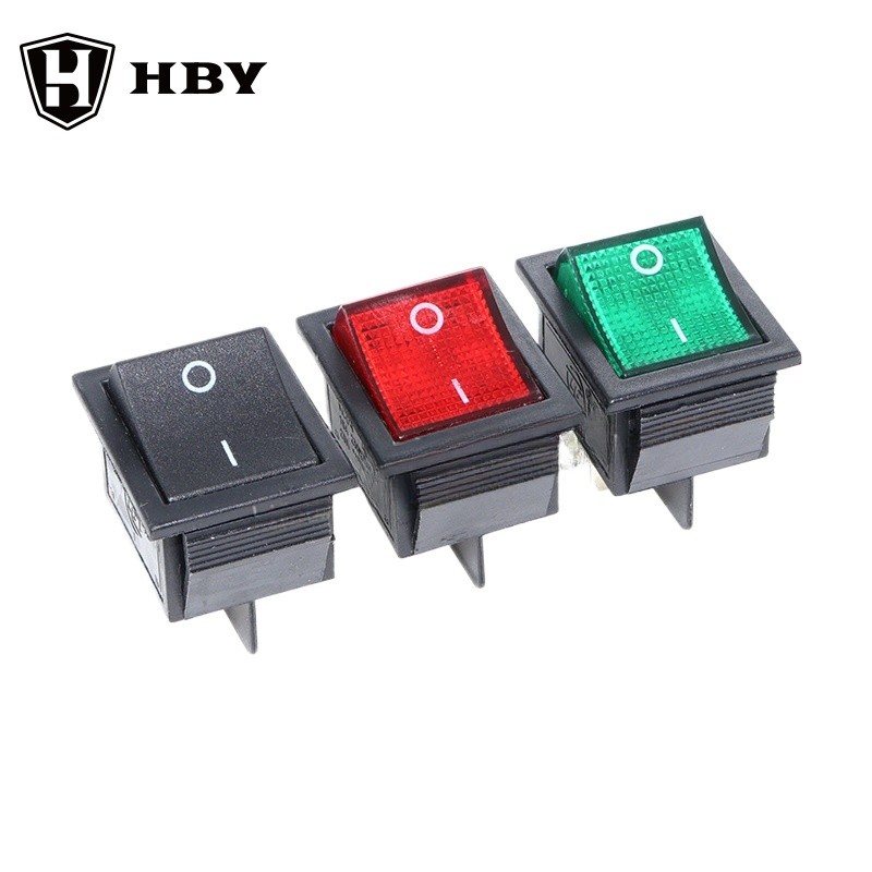1-5pcs 2 Position Red Light Rocker Switch 16A/250V KCD4-201 4 Pin ON ...