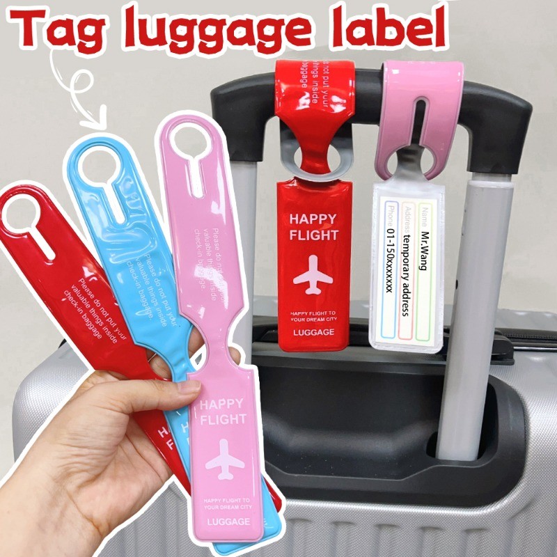 1/3Pcs Aircraft Luggage Tag - Travel Baggage Case Anti-lost Label - PVC ...