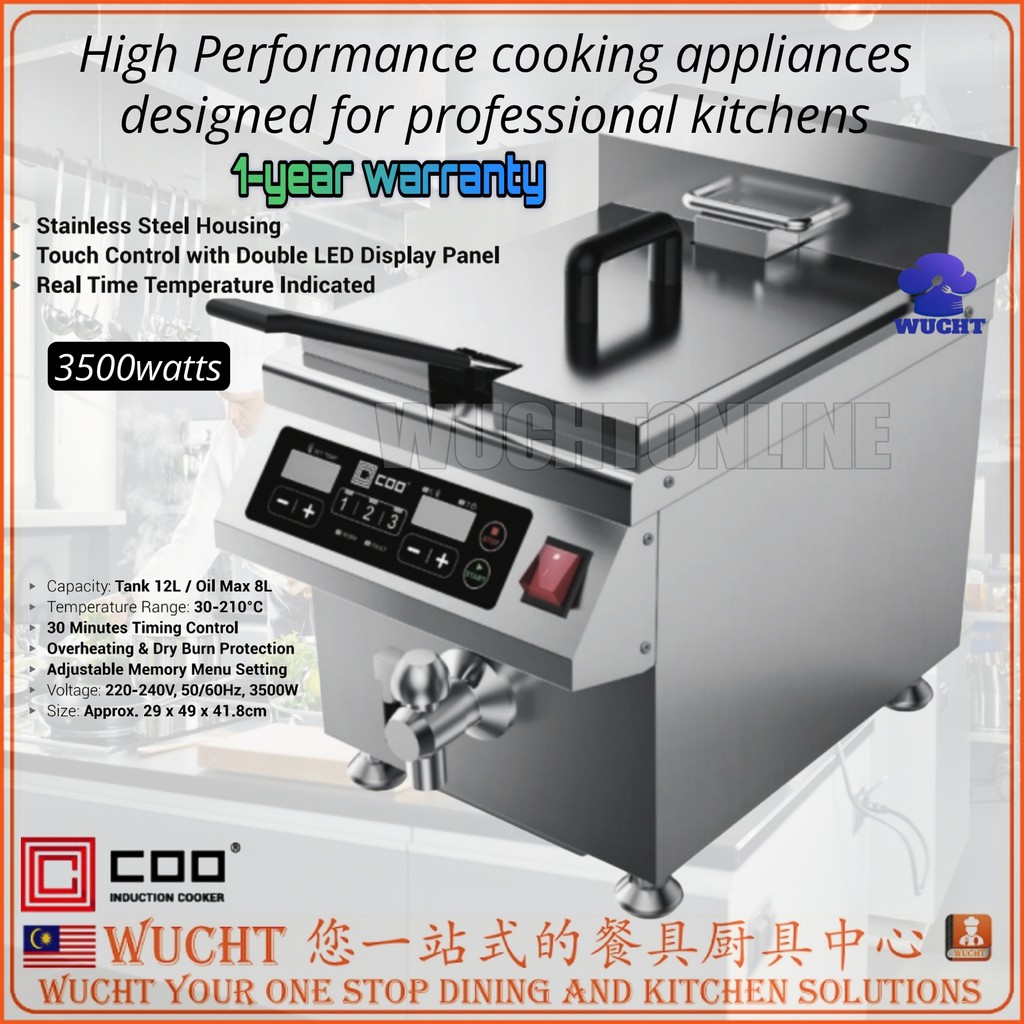【WUCHT】COO Deep Fryer 3500W 12 liters Table Top Digital Deep Fryer COO ...