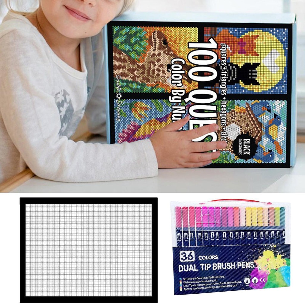 100 QUEST Coloring Book by Number Adult Coloring Exploration Activity ...