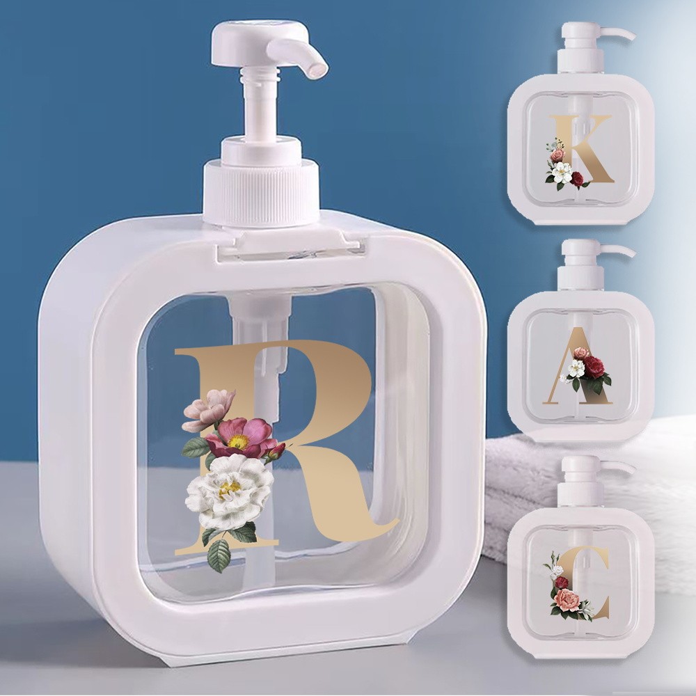 500ml Press Type Lotion Bottle Refillable Bottles Liquid Lotion Shampoo ...