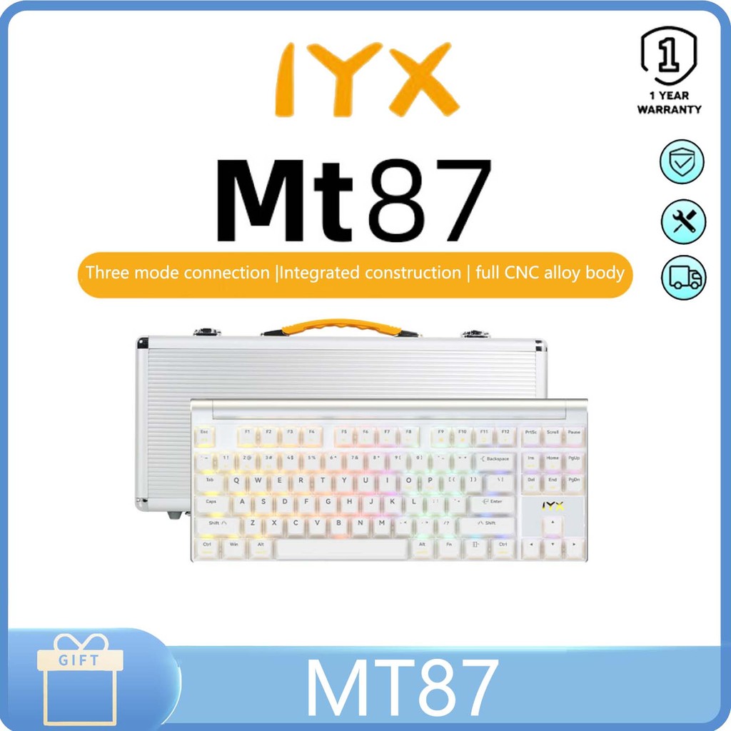 IYX Mt87 All-aluminum CNC three-mode wirelessly connected RGB backlit ...