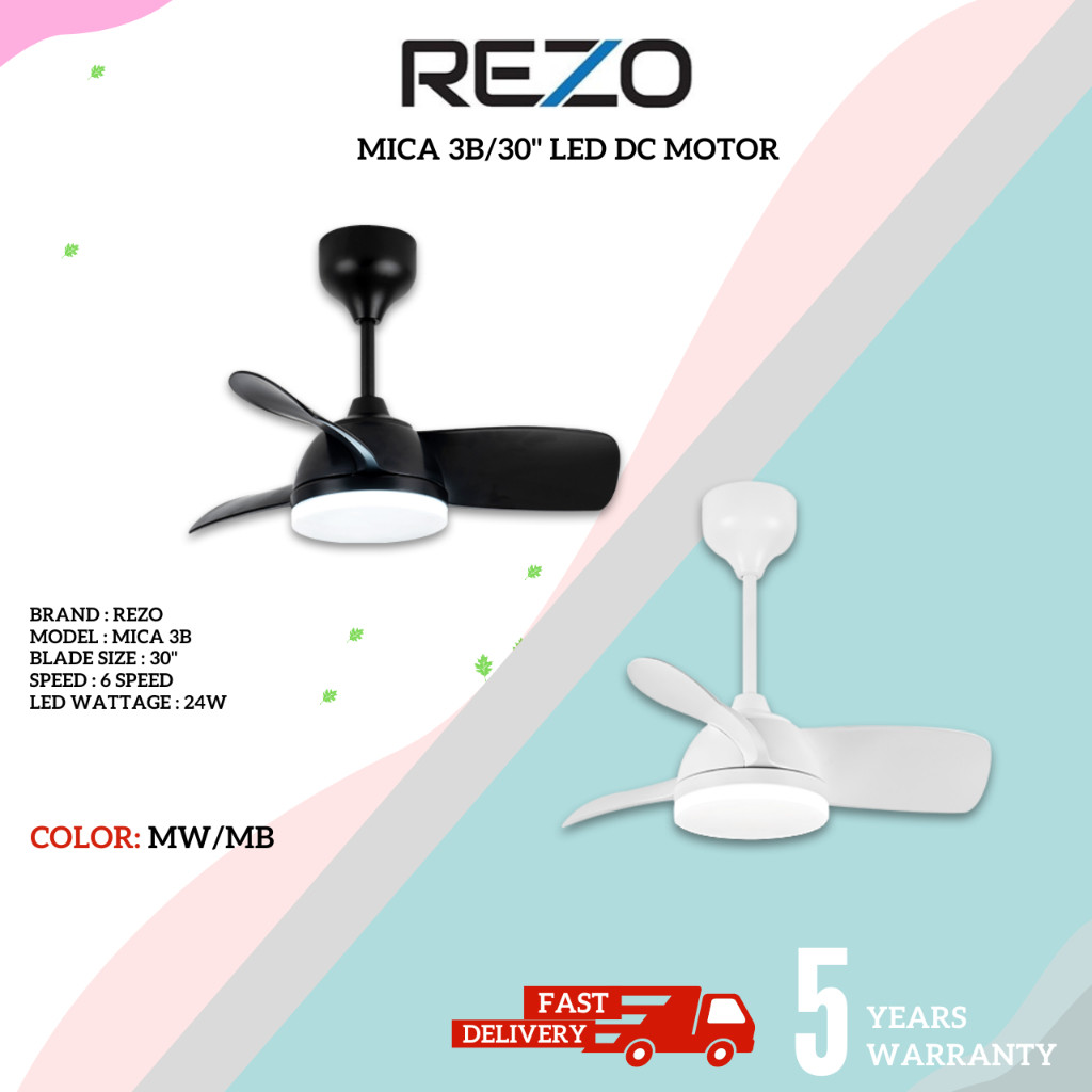 Rezo MICA 3B/30" LED DC Motor Remote Baby Mini Ceiling Fan / Kipas Siling | Shopee Malaysia
