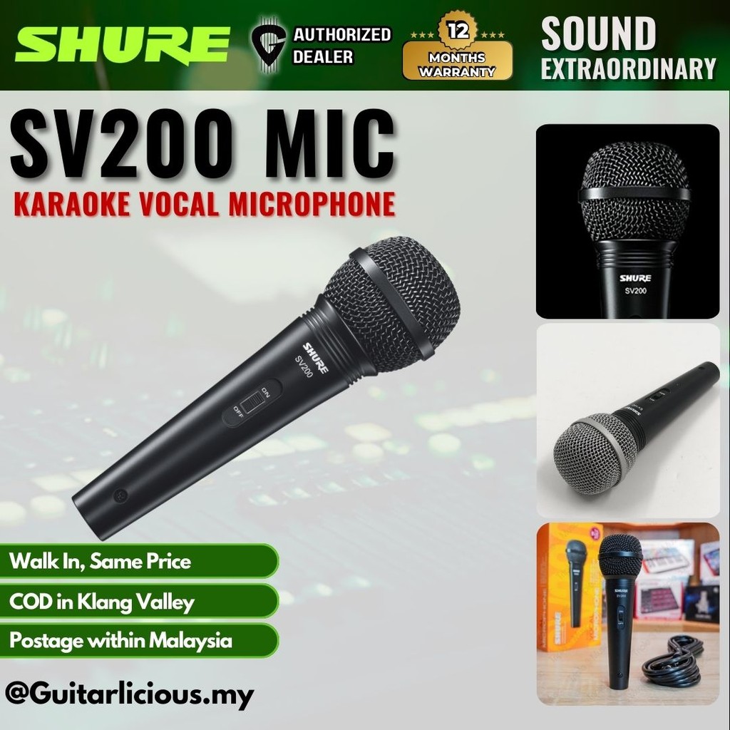 Shure SV200 Dynamic Vocal Microphone( SV 200 / SV-200) | Shopee Malaysia