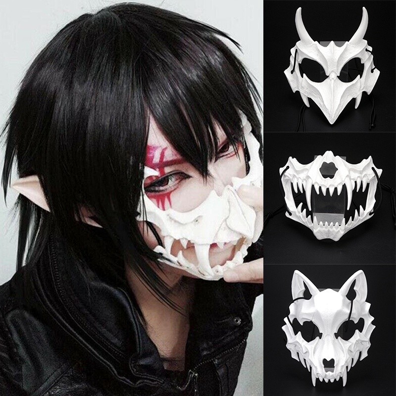 Halloween Carnival Party Costume Props Skeleton Half Face Masks / Anime ...