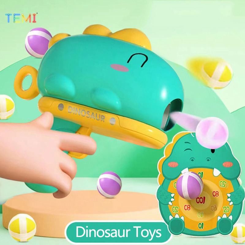 Dinosaur Ball Shooting Toy Target Practice Kids Outdoor Interactive ...