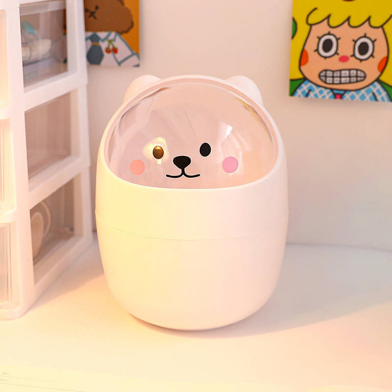 Mini Cute Cartoon Coffee Table Trash Can Table Household Bedroom ...
