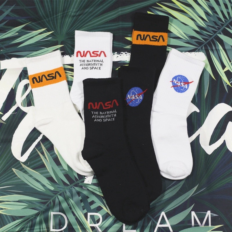 LOCAL..... NASA Astronaut Logo Mid Calf Sock Breathable Casualmen Women Unisex Sports Cotton ...