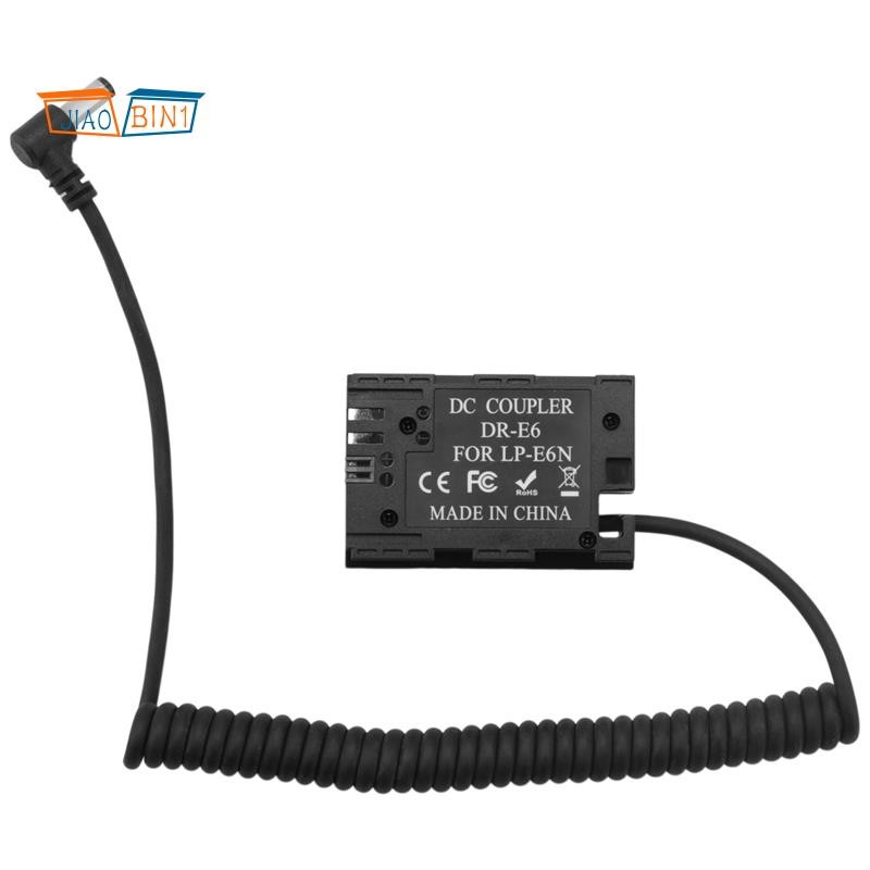 LP-E6N Dummy Battery -E6 DC Coupler Power Supply Connector for 6D 7D 5D ...