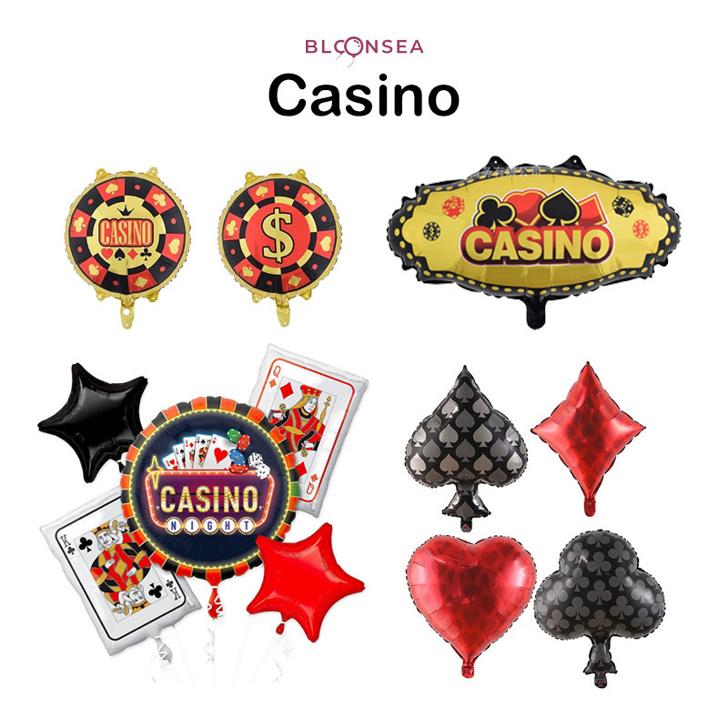 Casino Balloons Playing Card Night Foil Theme Deck Las Vegas Poker Jaws ...