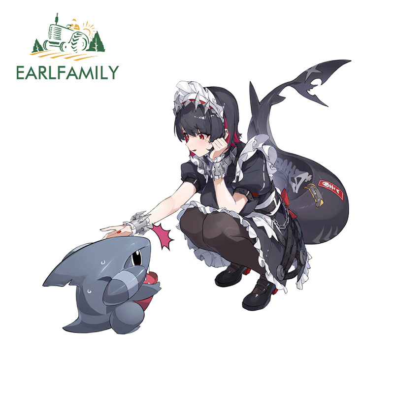 EARLFAMILY 13cm x 11.6cm Kawaii Ellen Joe Car Stickers Squatting ...