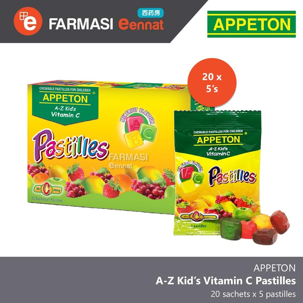 [Eennat Pharmacy] Appeton A-Z Kid's Vitamin C Pastilles 5 pastilles per ...