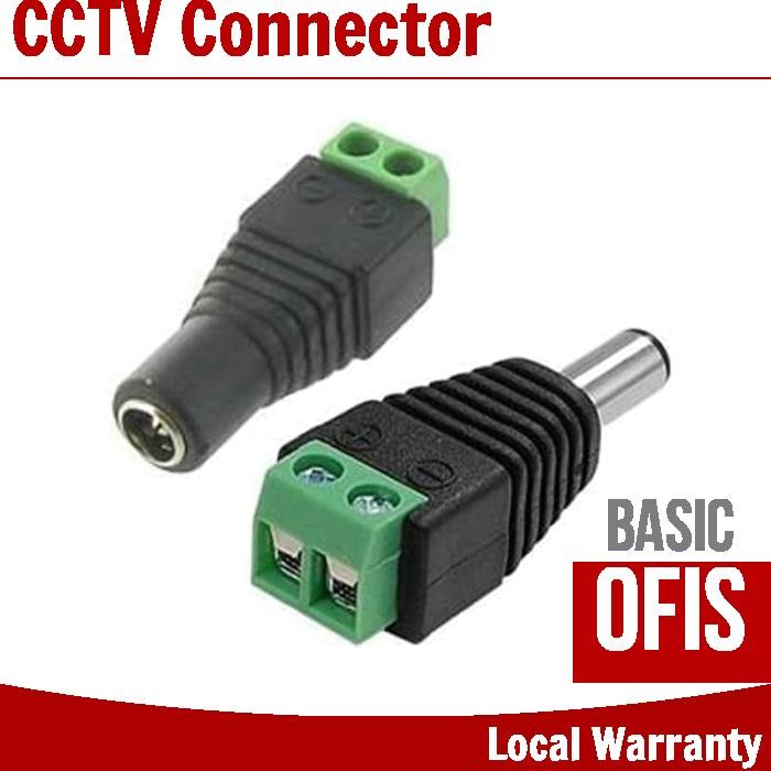 CCTV DC POWER Connector Plug MALE FEMALE / Easy Connect to Cable ...