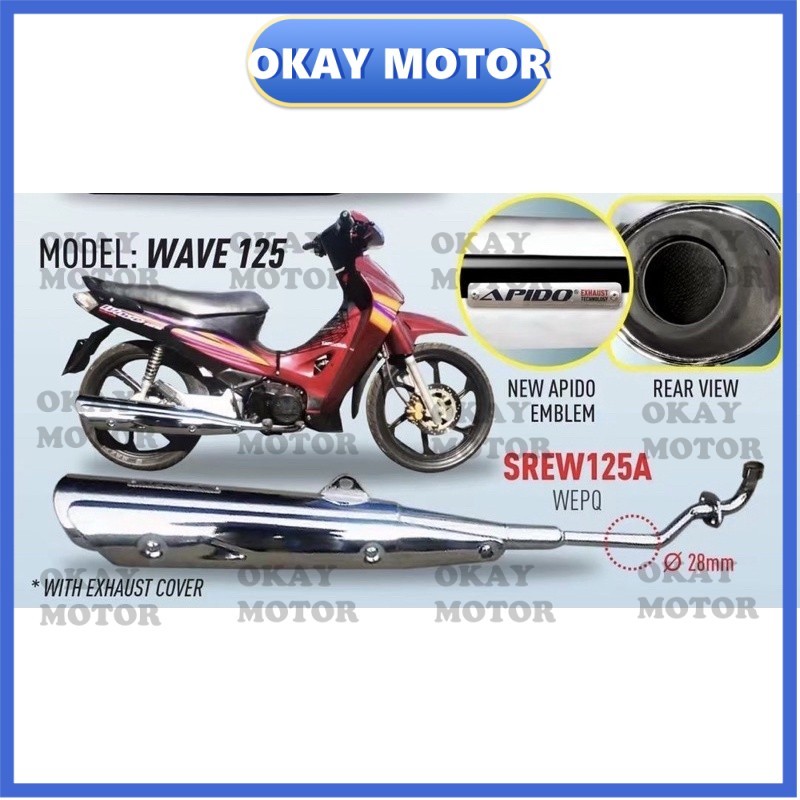 standard RACING EXHAUST honda wave125 wave125s wave 125s 100% original ...