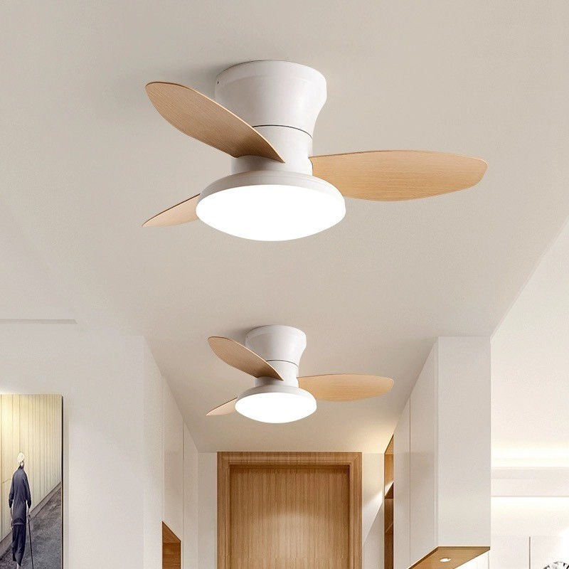 Nordic Ceiling Fan Lamp with Remote Control Tricolor Light Living Room ...