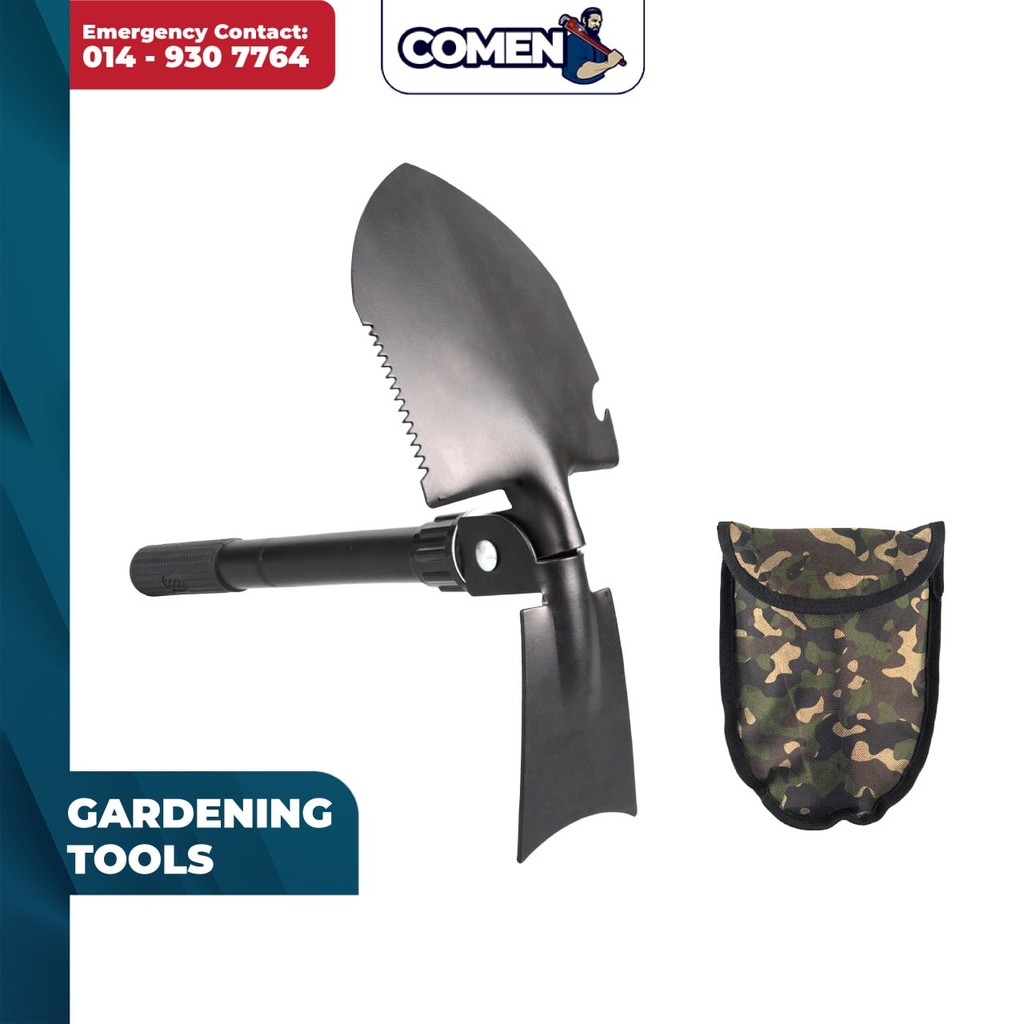 COMEN Multi Purpose Military Small Mini Folding Hoe And Shovel Pick With Carrying Case Cangkul ...