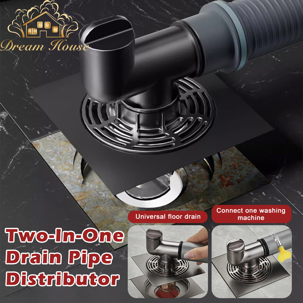 Washing Machine Drain Pipe & Floor Drain 2-in-1 Joint Deodorizer Anti ...