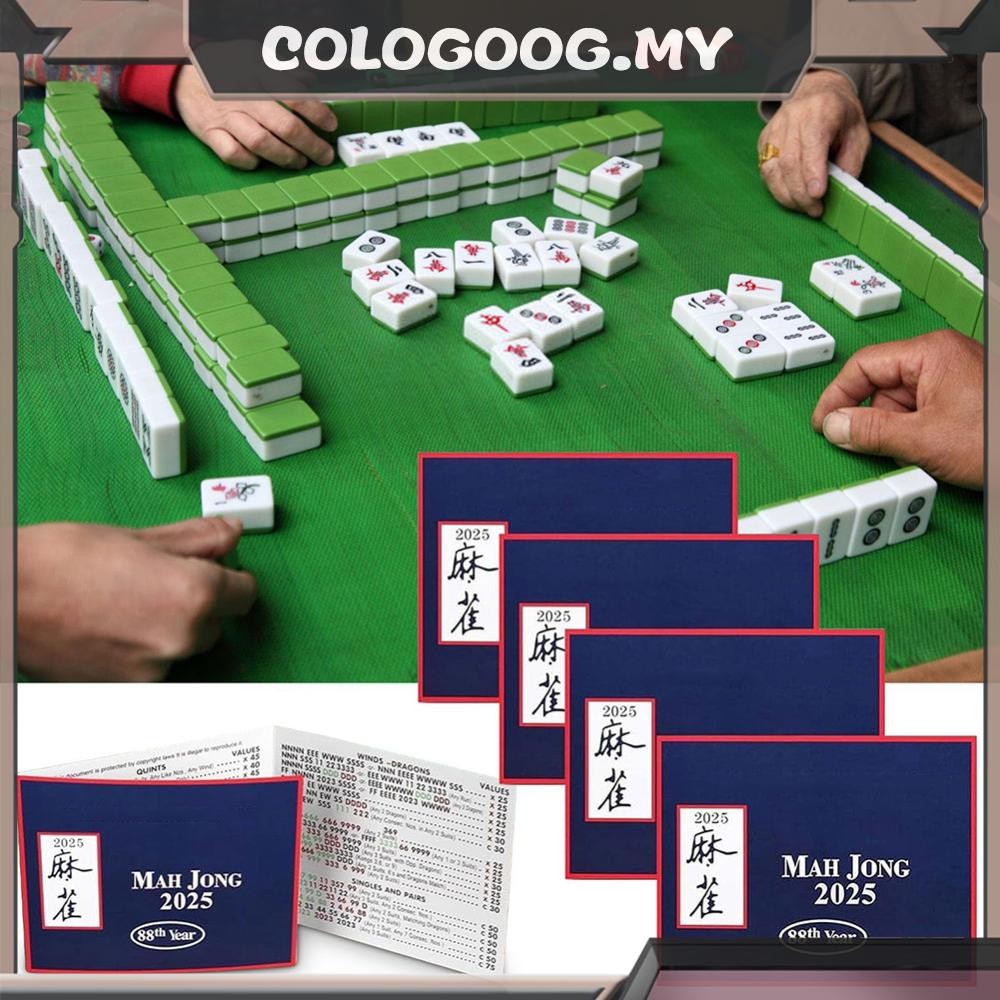 [cologoog.my] 4Pcs 2025 Mahjong Cards Mahjong Scorecard Large Print ...