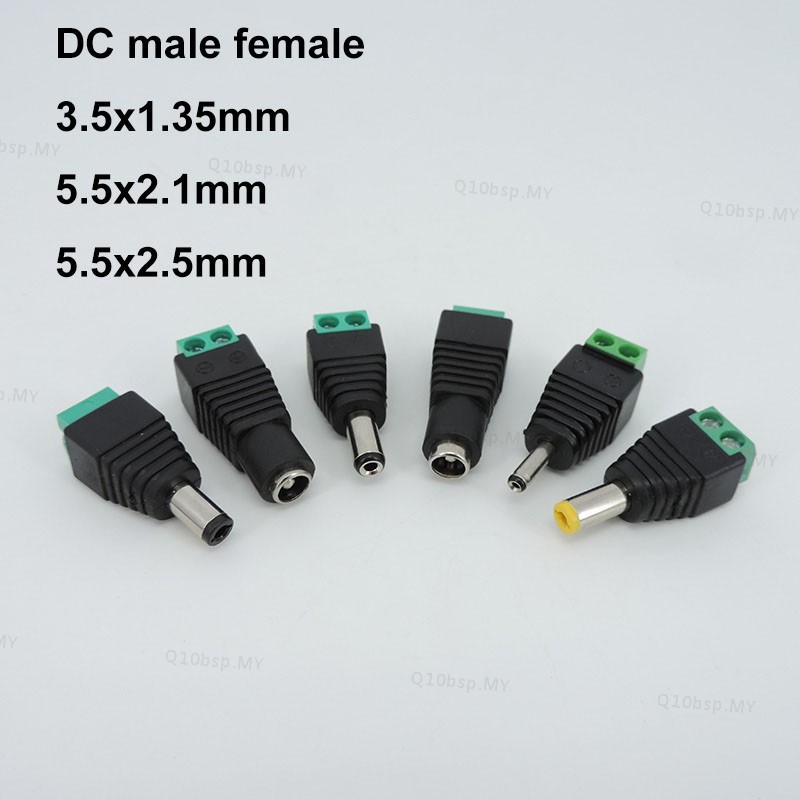 DC Female Male DC Connector 5.5 x 2.1MM 5.5*2.5MM 3.5*1.35MM Power Jack ...