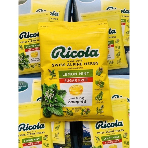 Ricola Lemon Mint Sugar-Free Herbal Lozenges - 105 tablets | Shopee ...