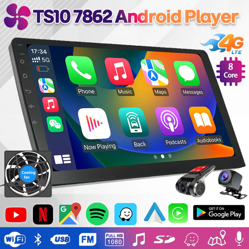 Cooling System 4g Sim Ts10 7862chip Android Car Player 9 10 Android