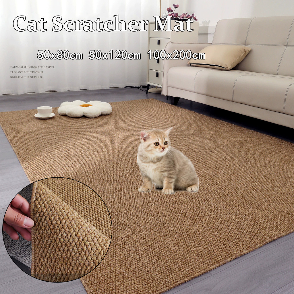 Cat Scratcher Mat Simulated Sisal Durable Anti-scratch Pad Sleeping Bed ...