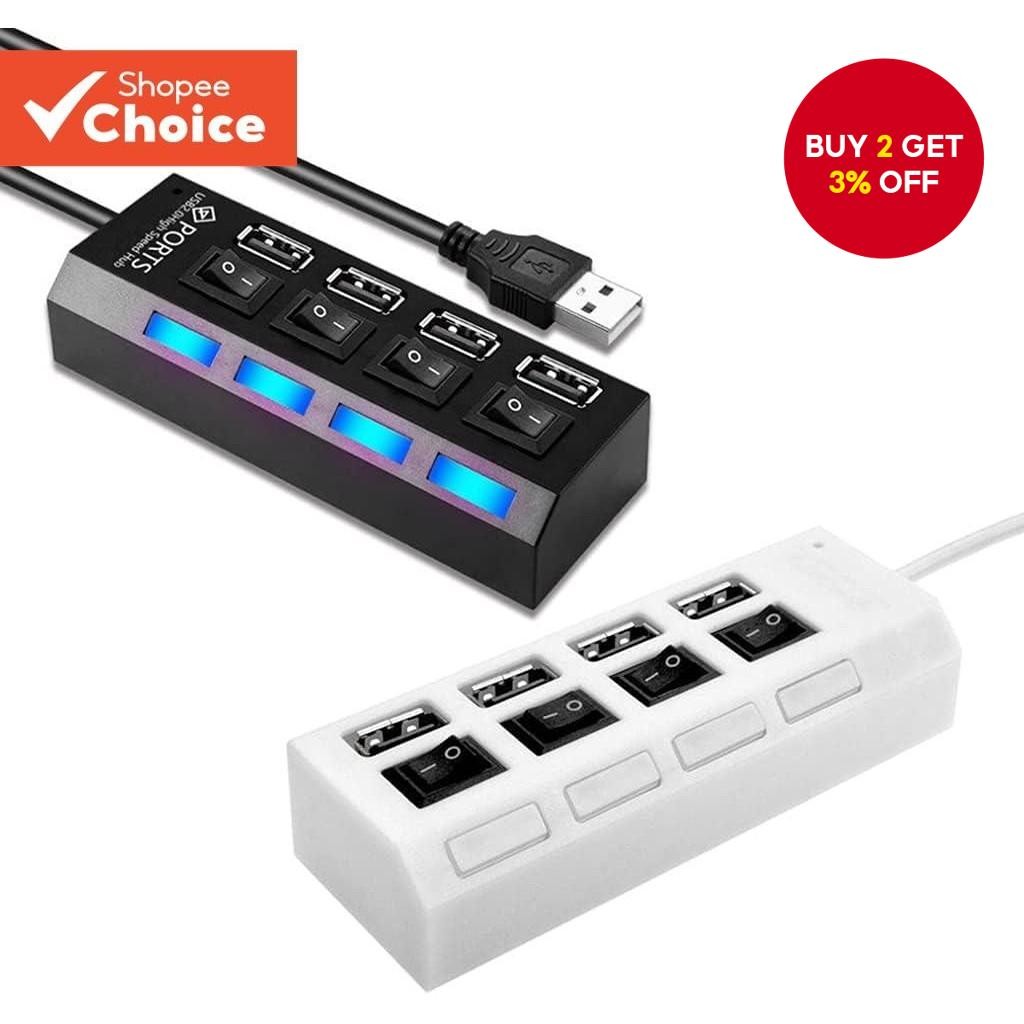 Usb2.0 High Speed 4 Port Hub Independent Switch Four Bit Splitter Multi ...