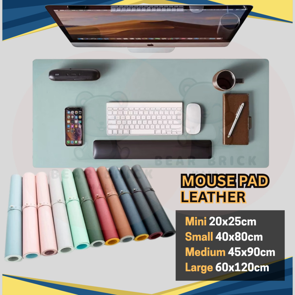 Large Mousepad Keyboard Mat Thick Leather Portable Anti-slip Smooth ...