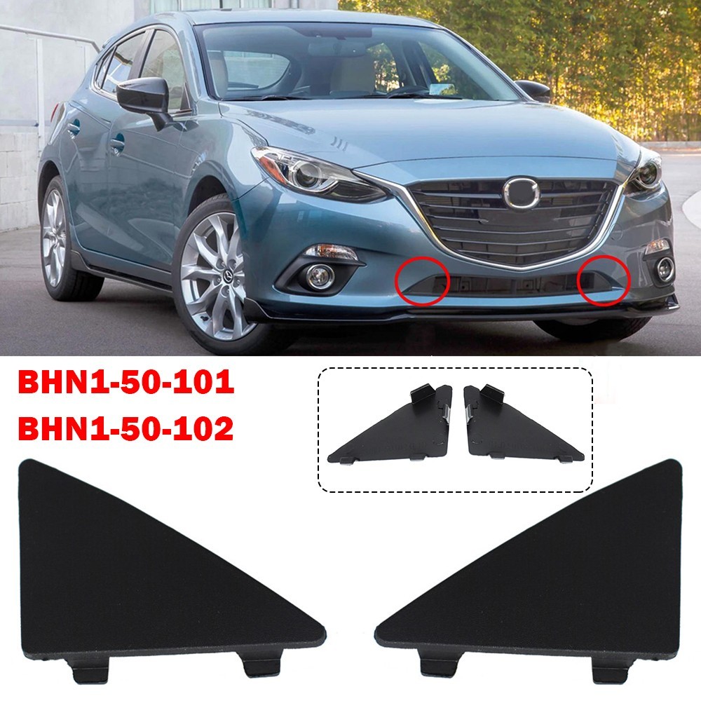 For Mazda 3 2014-2016 Pair Front Bumper Lower Grille Triangle Cap Tow ...