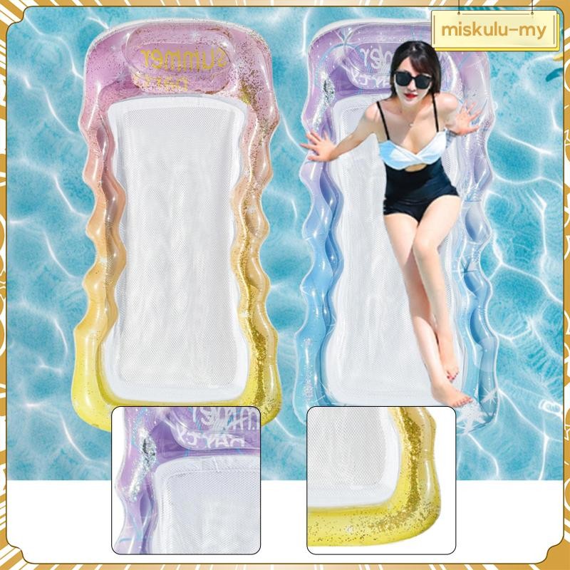 [MiskuluMY] Inflatable Pool Float Water Hammock Adults Personal Pool Raft Floaties for Lake ...