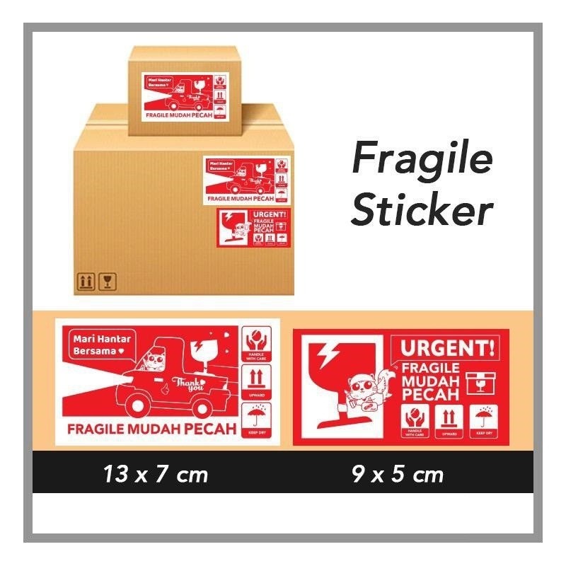 Fragile Sticker Label Handle With Care Mudah Pecah Warning Label ACEVE ...