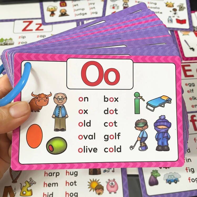 Children English 26 Letters Natural Spelling Flash Card English Word ...