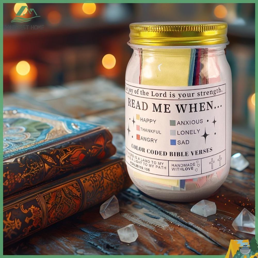 {Warm} Bible Verse Jar Scripture Jar Color Coded Blessings Jar 60 Cards Give The Comfort of God ...