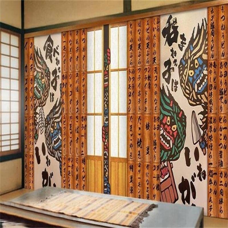 Custom Japanese Style Samurai Decoration 3d Wall Paper Tavern Private ...