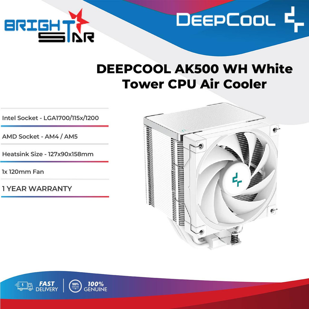 DEEPCOOL AK500 White Tower CPU Air Cooler | Shopee Malaysia