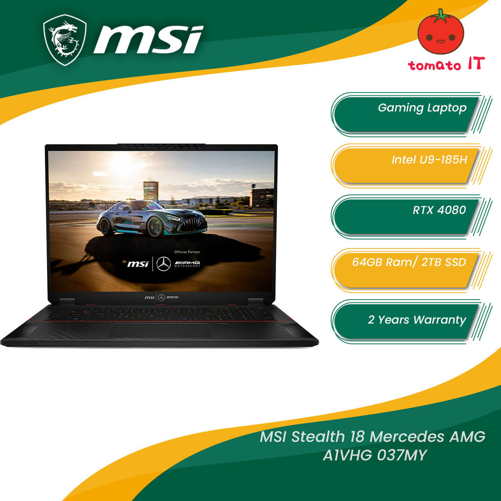 MSI Stealth 18 Mercedes AMG A1VHG 037- 18" UHD+ Mini LED IPS/Intel U9 ...