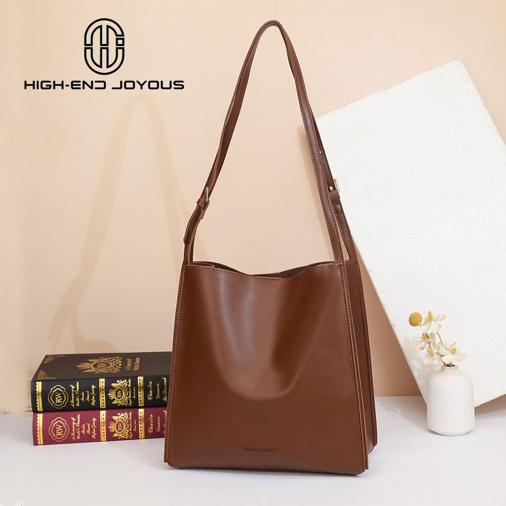 High-End Joyous Retro Messenger Sling PU Leather Women's Bucket Bag ...