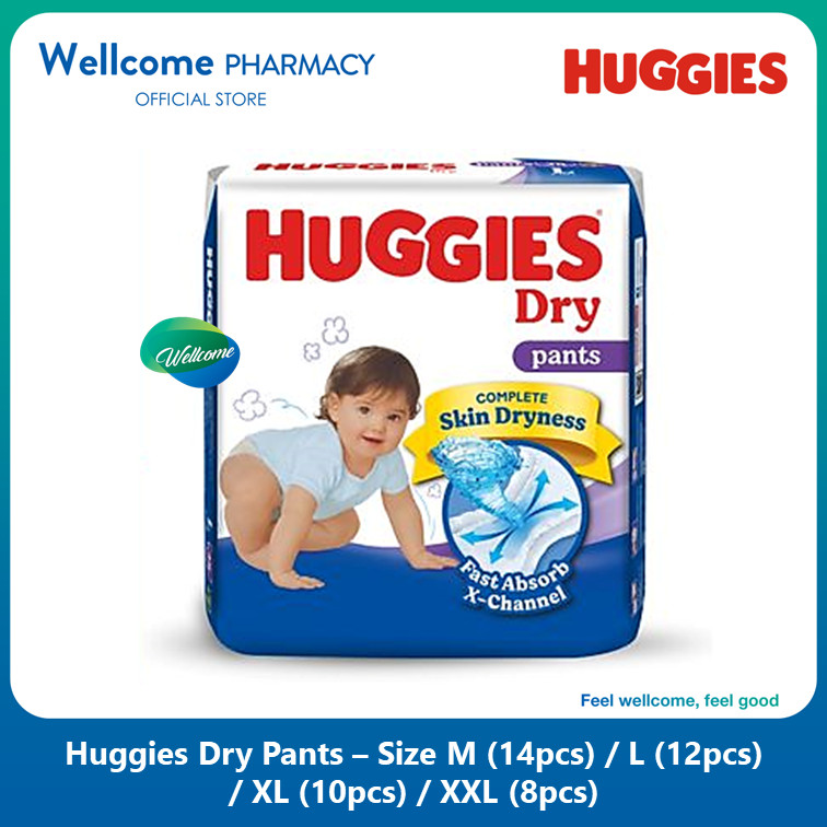 Huggies Dry Pants - Size M (14's) / L (12's) / XL (10's) / XXL (8's ...