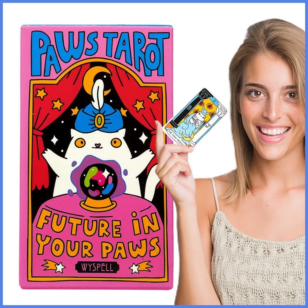 Tarot Cards Deck Paws Tarot Clear Printing Engaging Board Game Full ...