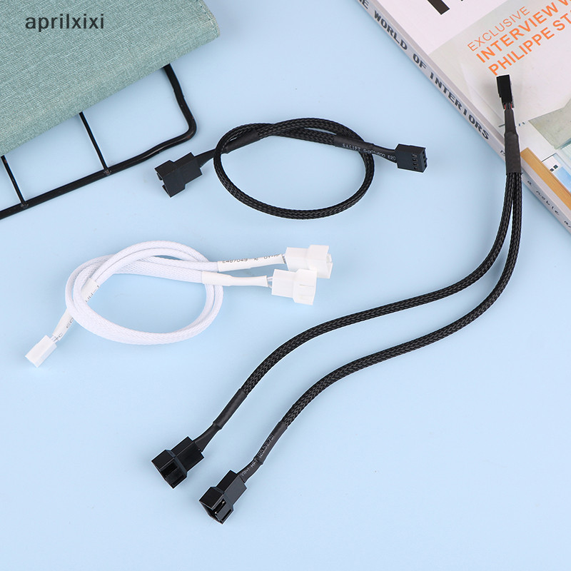 aprilxixi 4pin Fan Extension Splitter Hub Cables Motherboard CPU 4 Pin ...