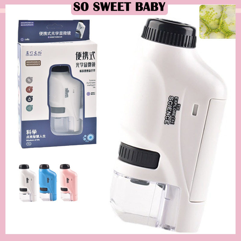 Portable Mini Microscope Pocket Science Handheld Microscope with ...