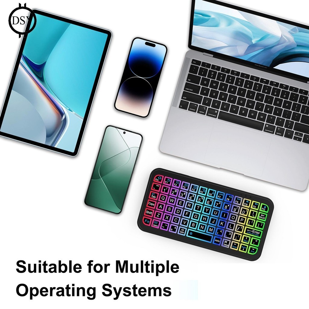 Portable Wireless Keyboard Colorful Backlight Multifunctional Keyboard ...