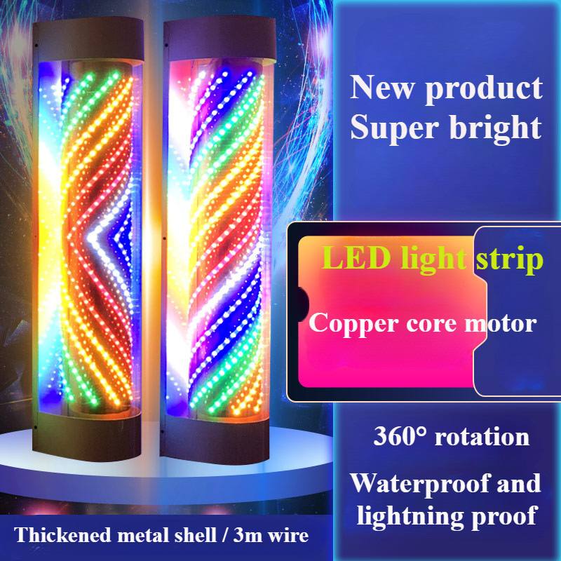 Rotating Barbershop Light Pole LED Light 60/90CM, Waterproof Wall ...