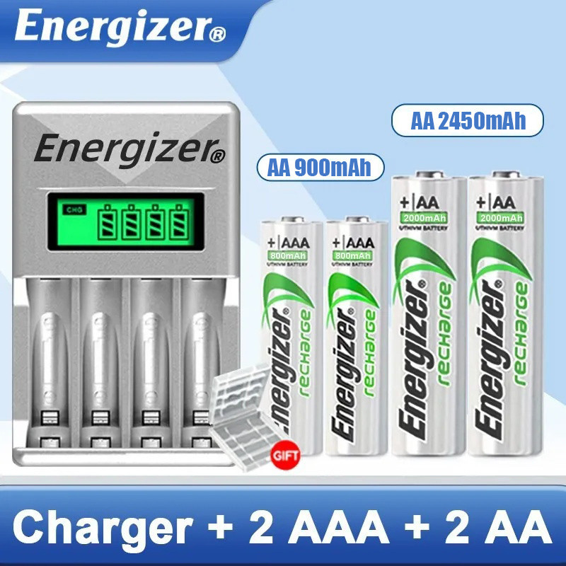 4-8PCS Energiz AA/AAA Rechargeable Battery Box with Slot Display NI-MH ...