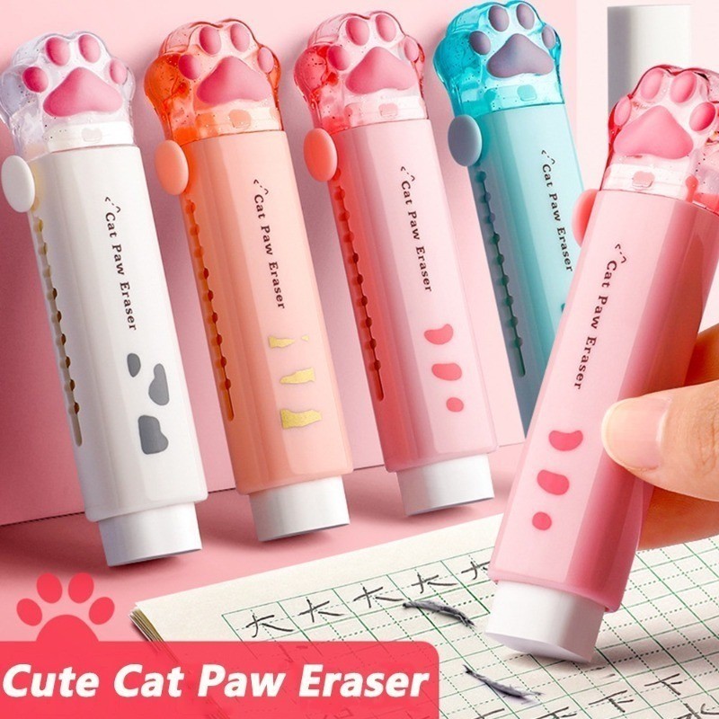 Kawaii Cat Paw Eraser Portable Large Capacity Durability Cartoon Cute ...