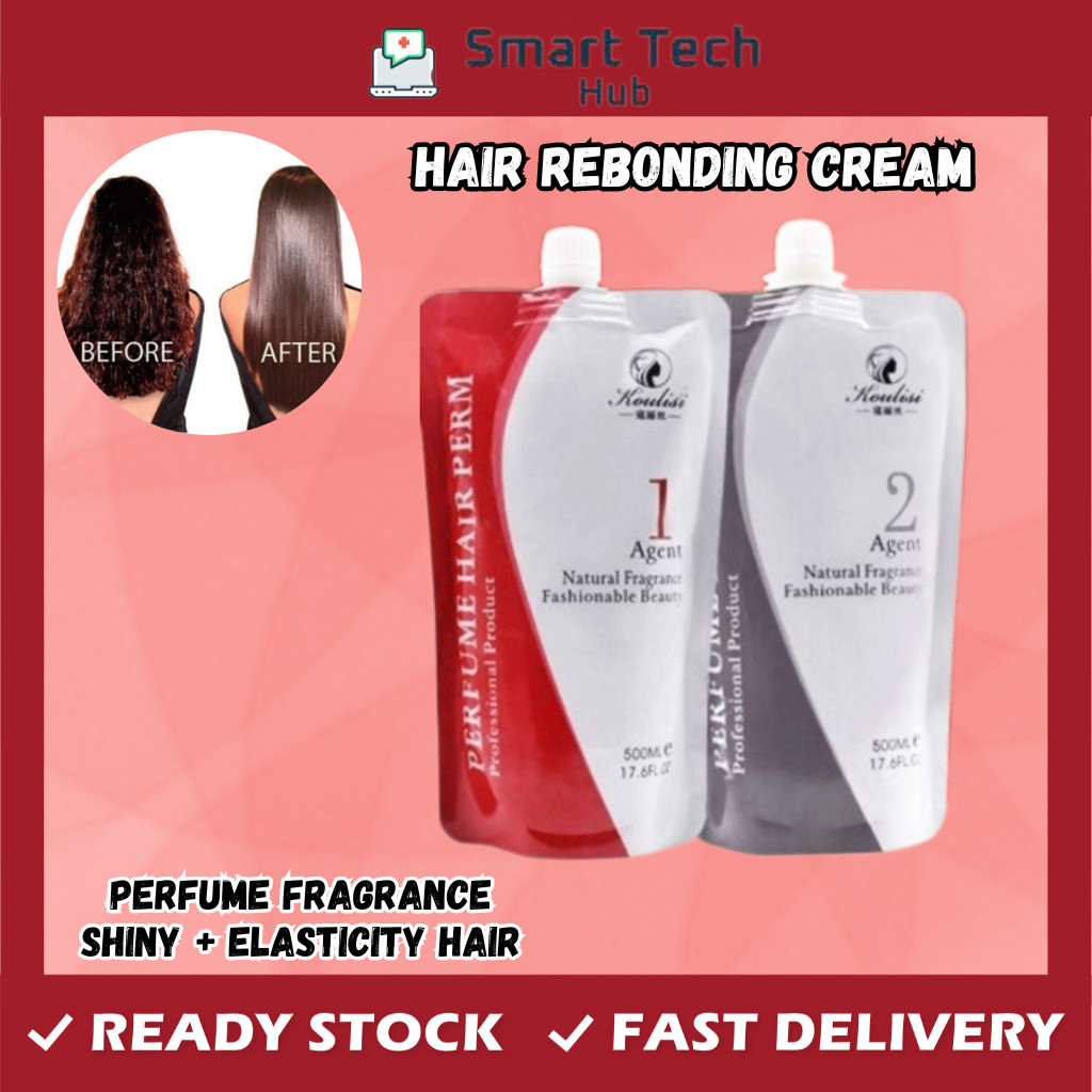 Hair Rebonding Cream Ubat Krim Lurus Rambut Straightener Salon Set ...