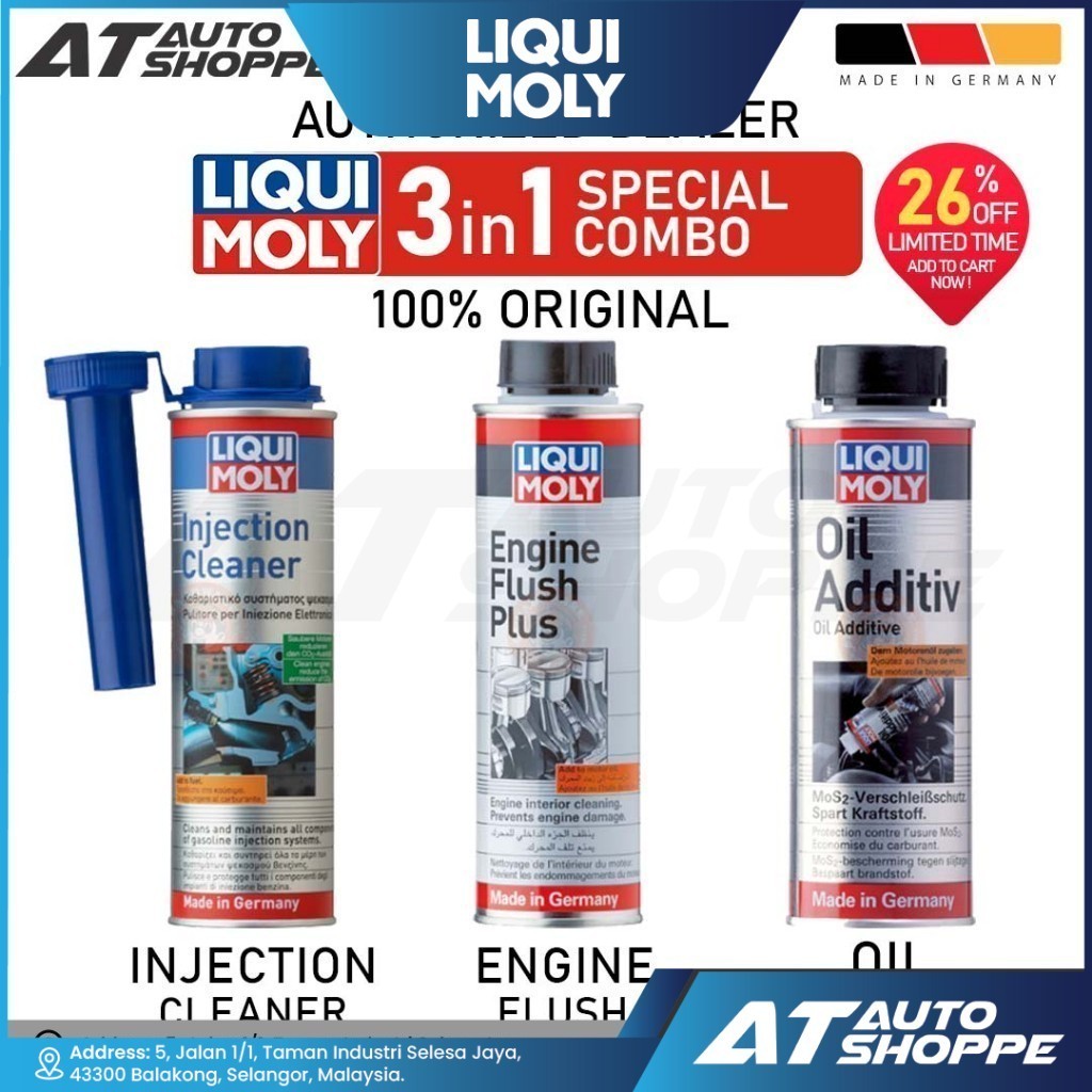 ORIGINAL LIQUI MOLY ENGINE FLUSH 3 IN 1 COMBO OIL ADDITIVE INJECTION ...