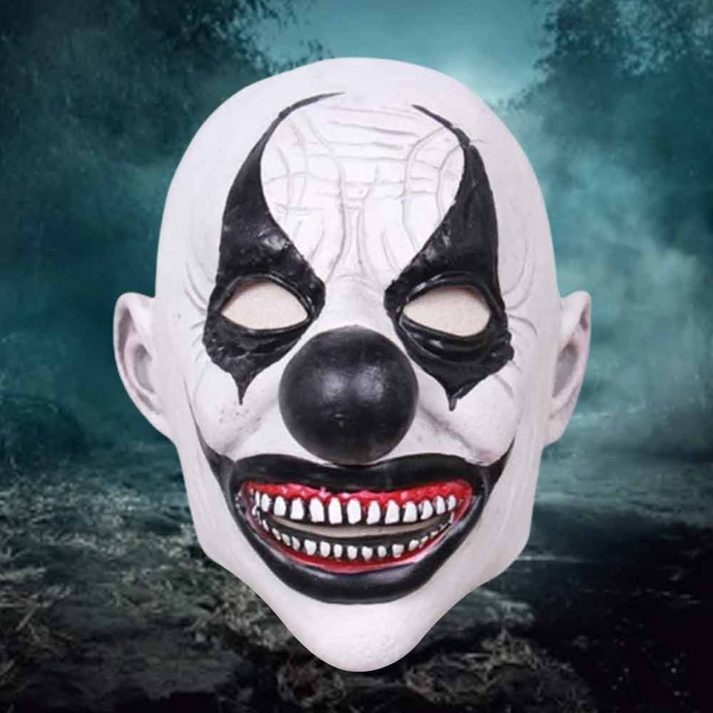 Scary Clown Mask Halloween Latex Bald Head Evil Clowns Horror Costume ...